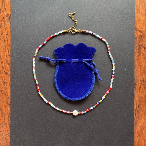 Handmade | Jewelry | Handmade Boho Rainbow Pearl Beaded Necklace | Poshmark